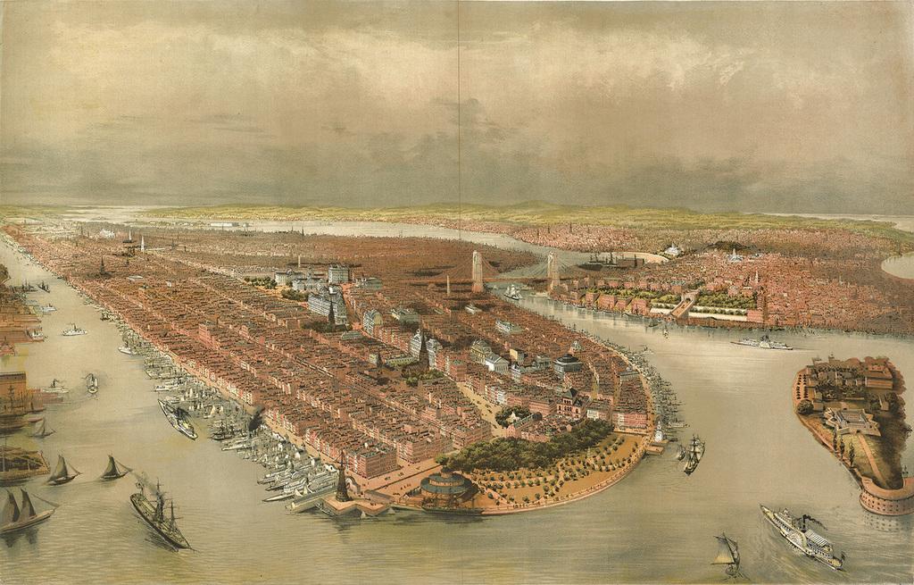 Manhattan and Governor's Island - NYC in 1874