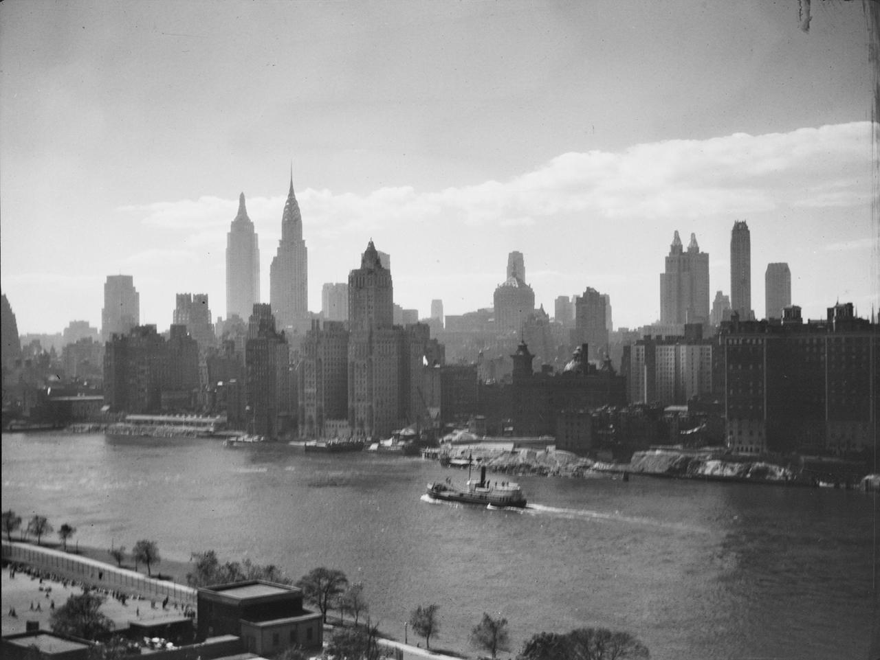 Midtown Manhattan Skyline and the East River - NYC in 1931