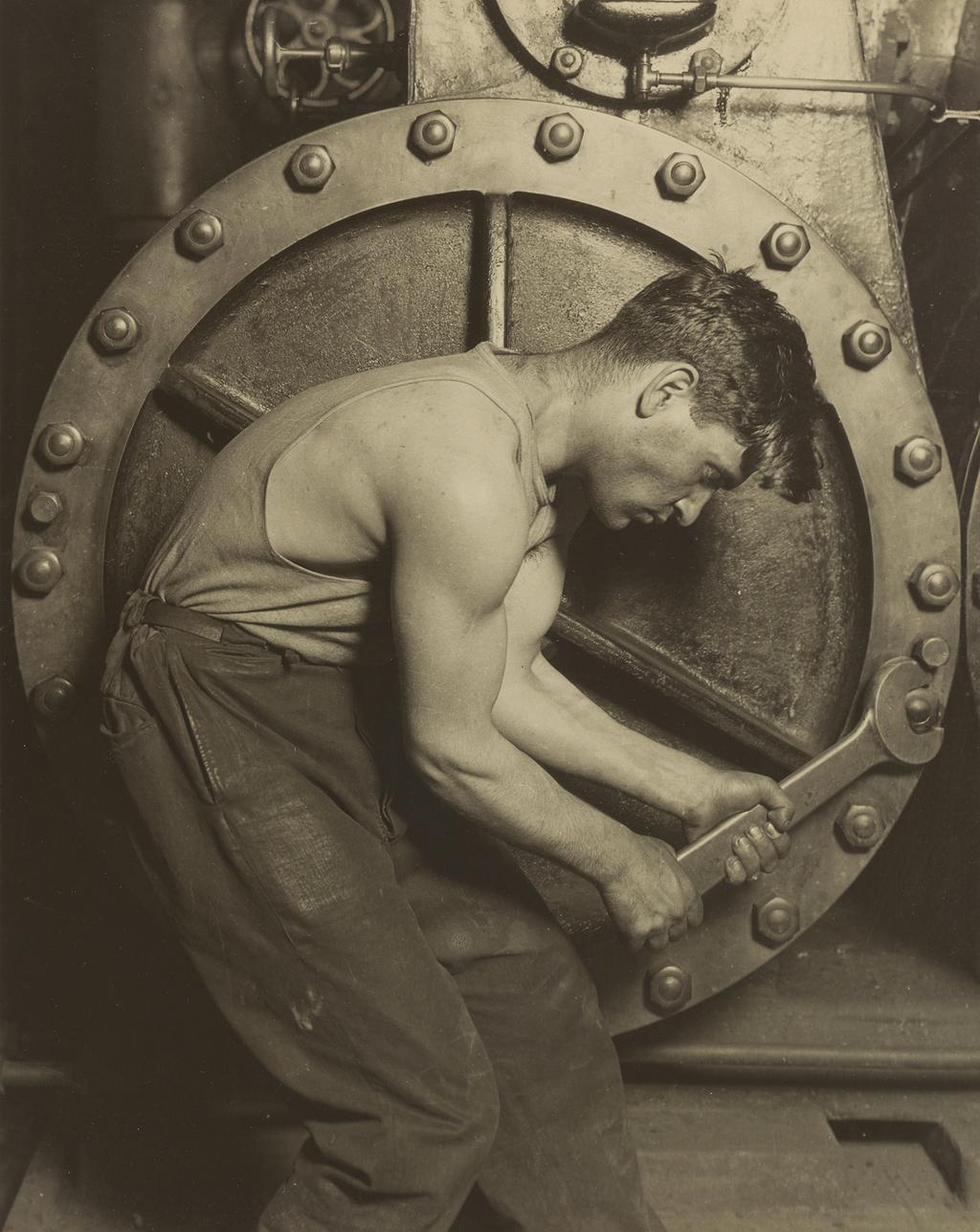 Lewis Hine's Iconic 1921 Photograph: Industrial Harmony Explored
