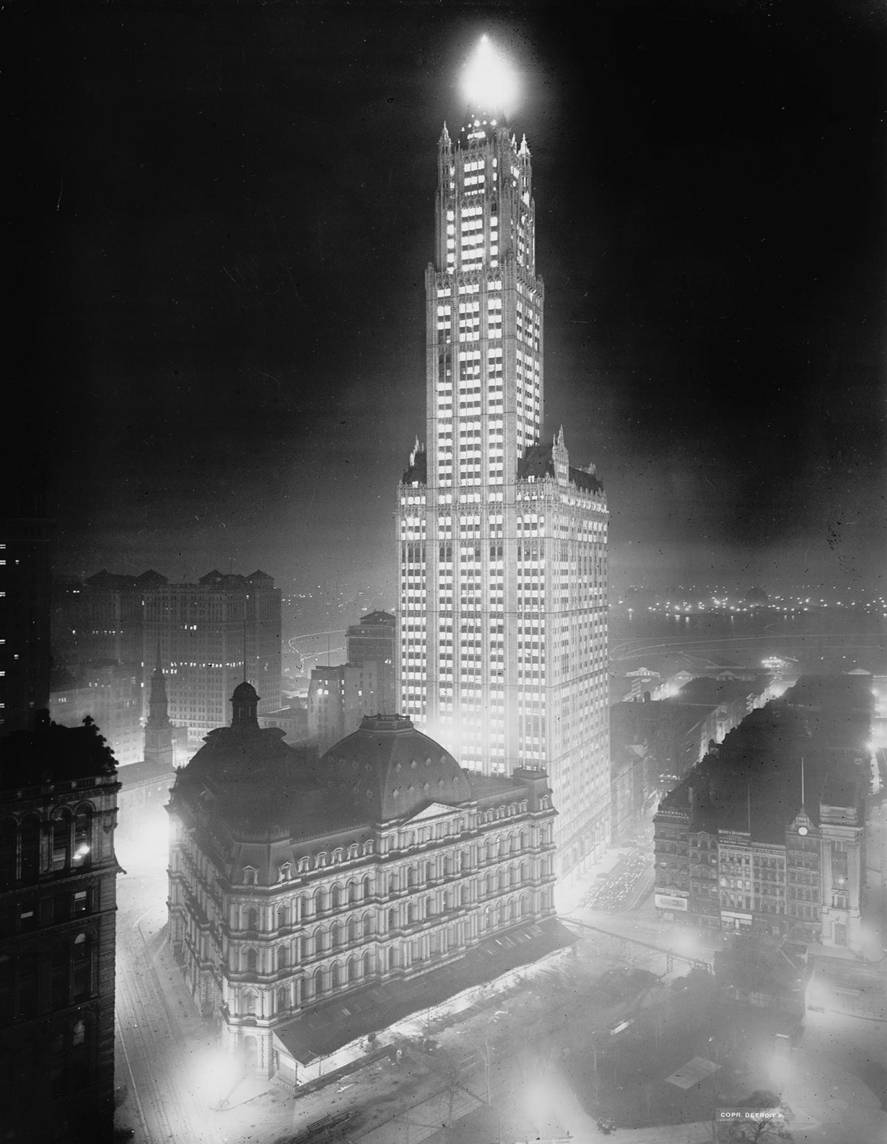 Woolworth Building at Night - NYC in 1915