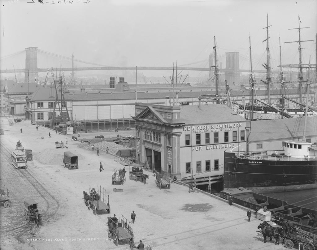 Piers Along South Street - NYC in 1908