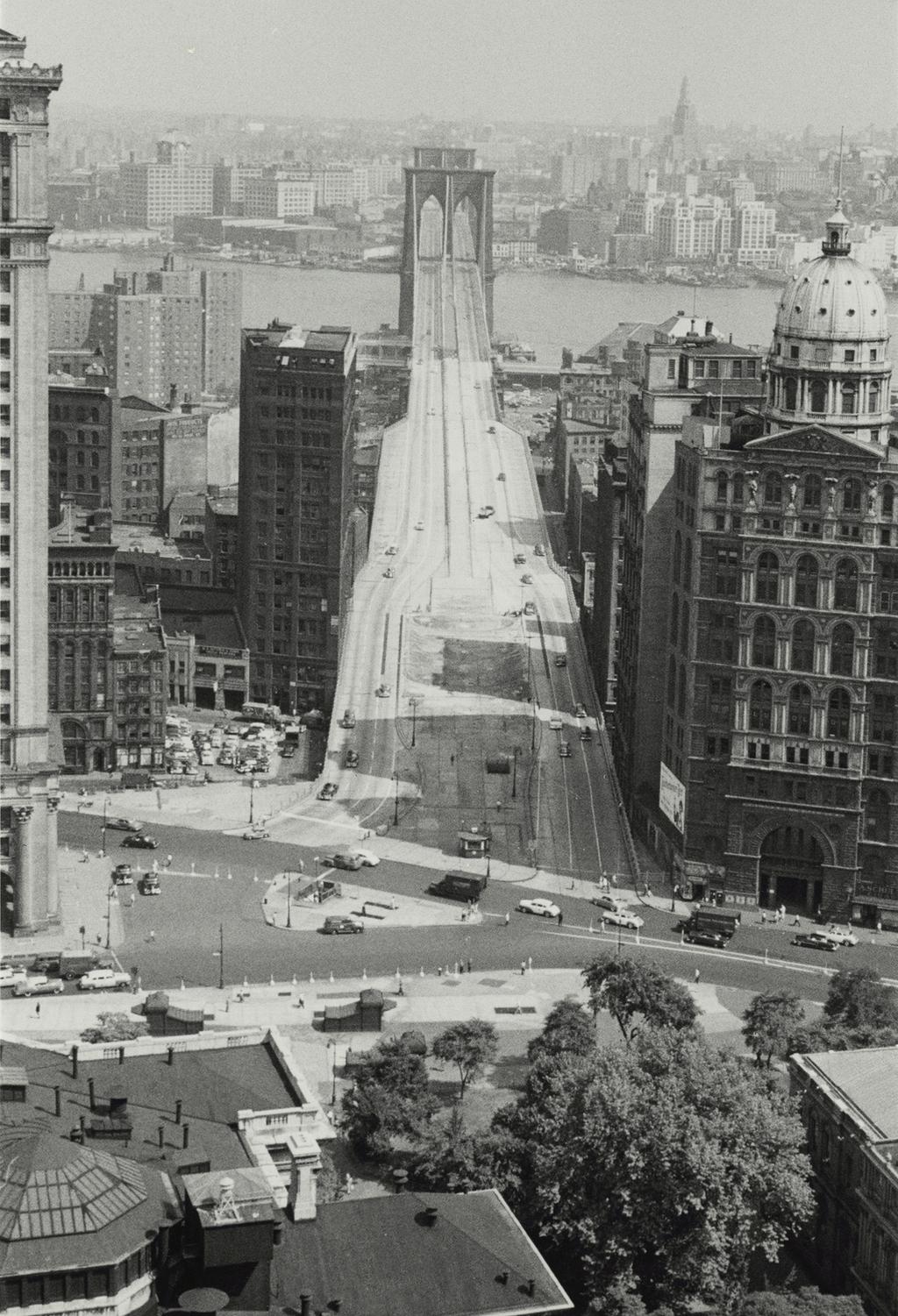 A View across the Brooklyn Bridge - NYC in 1954