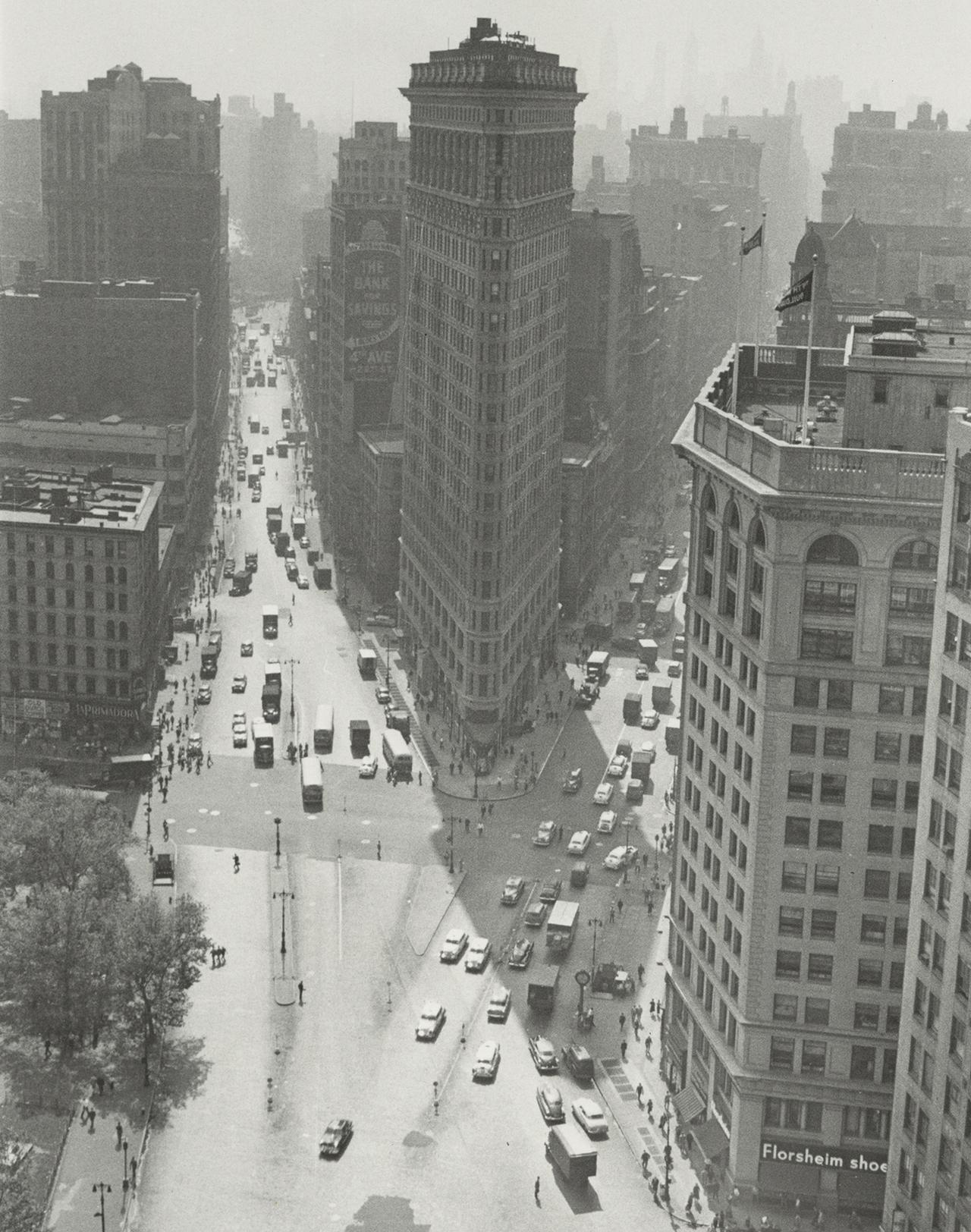 Aerial View of The Flatiron Building - NYC in 1952