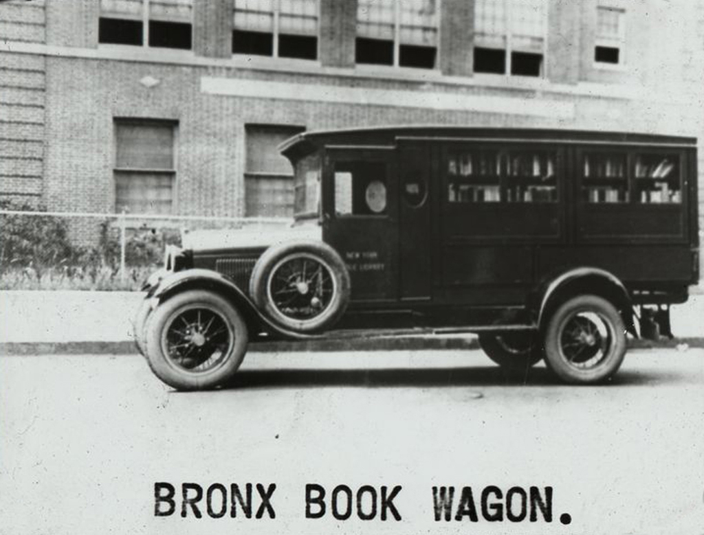 New York Public Library Bookmobile: Bronx Book Wagon - NYC in 1928