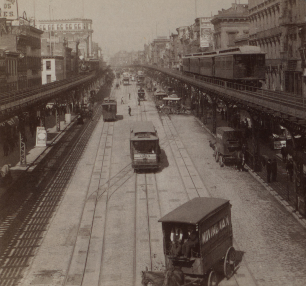 The Bowery, View of The Elevated - NYC in 1899